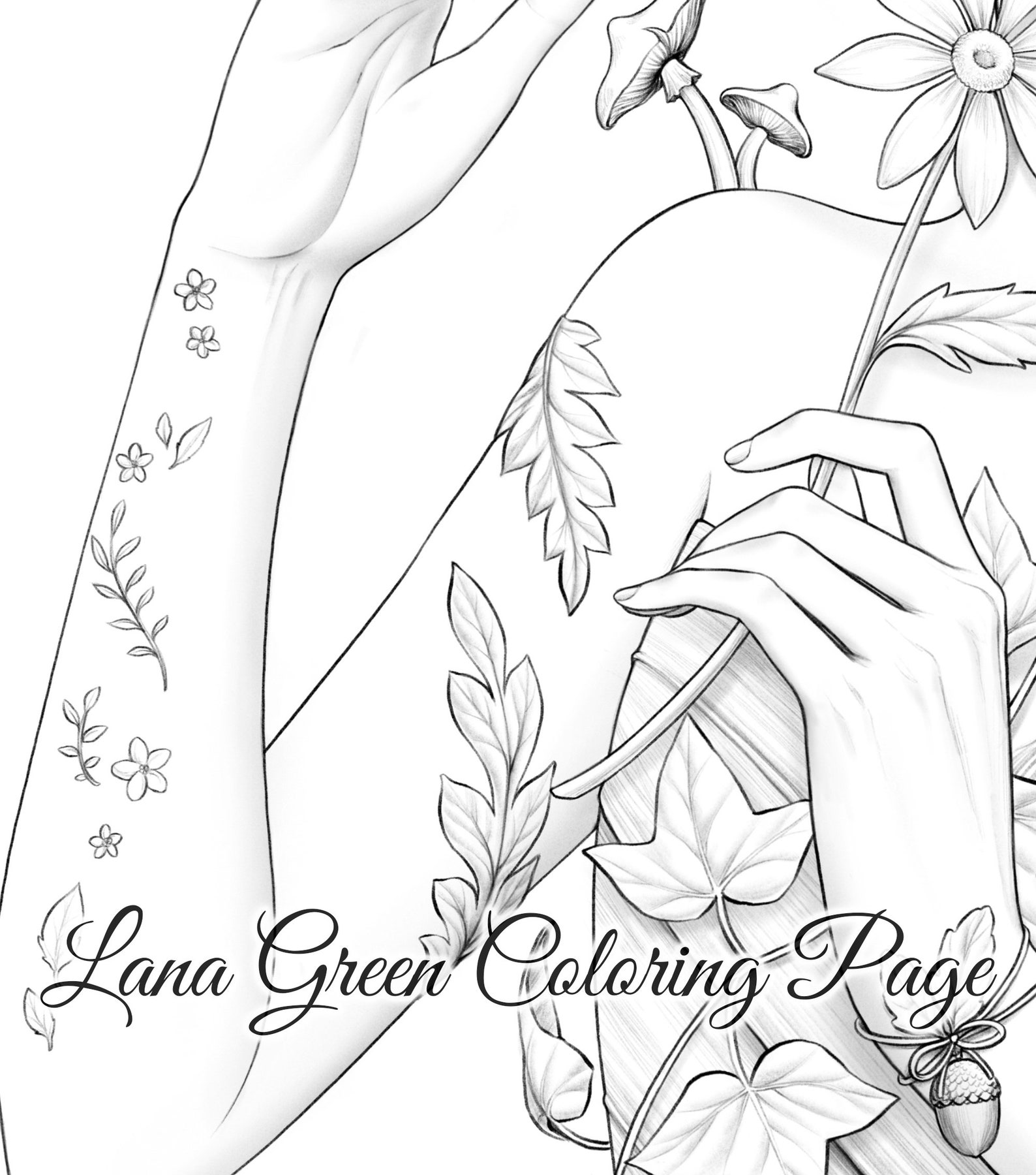 Faun Coloring Page for Adults Grayscale Coloring Page - Etsy