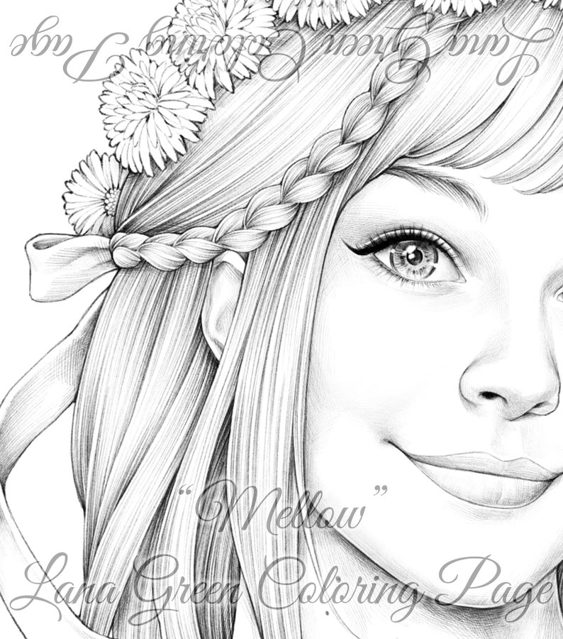 Mellow Coloring Page for Adults Grayscale Coloring Page - Etsy