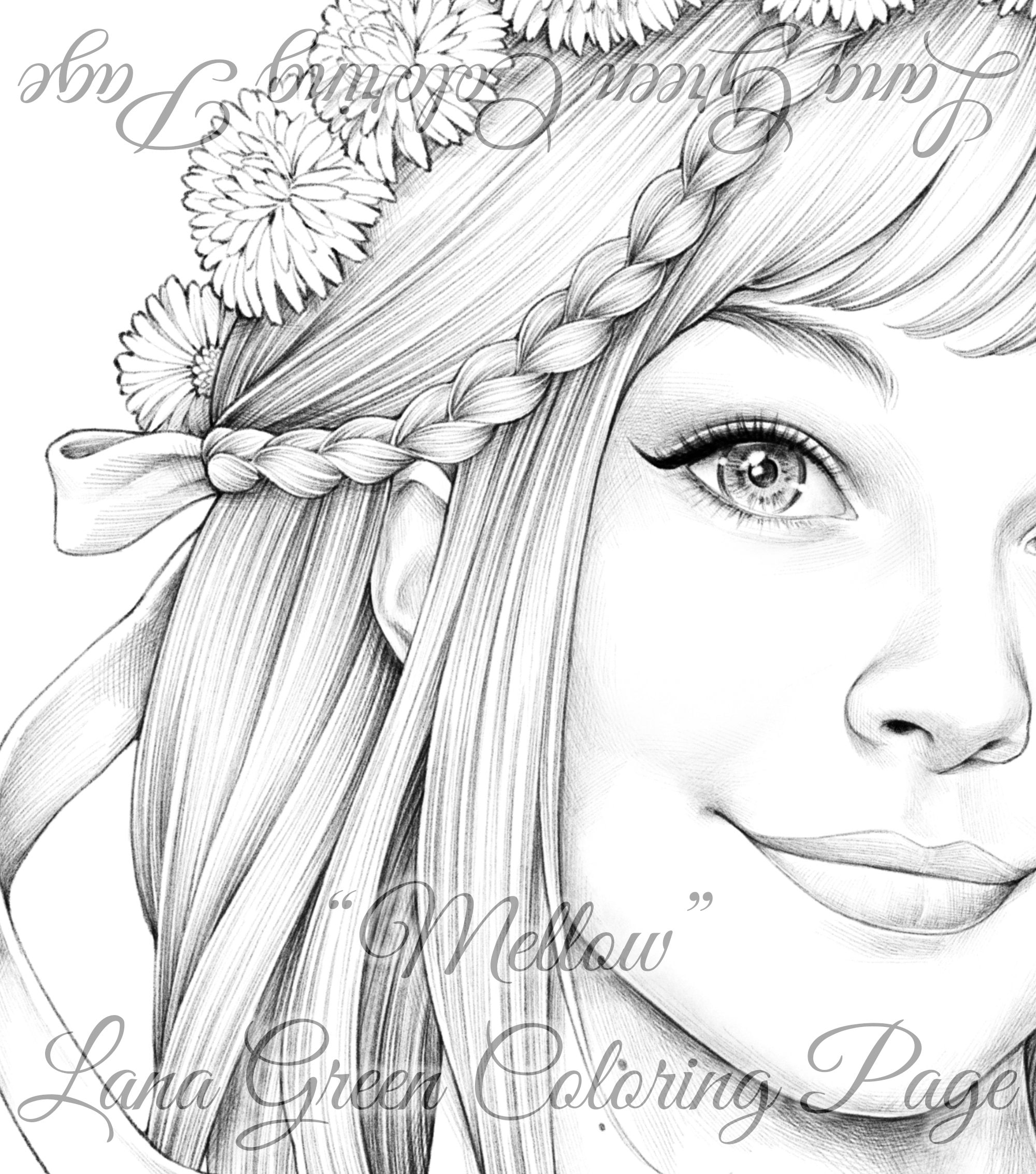 Mellow Coloring Page for Adults Grayscale Coloring Page - Etsy
