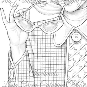 Checkmate Coloring Page for Adults Grayscale Coloring Page Instant ...