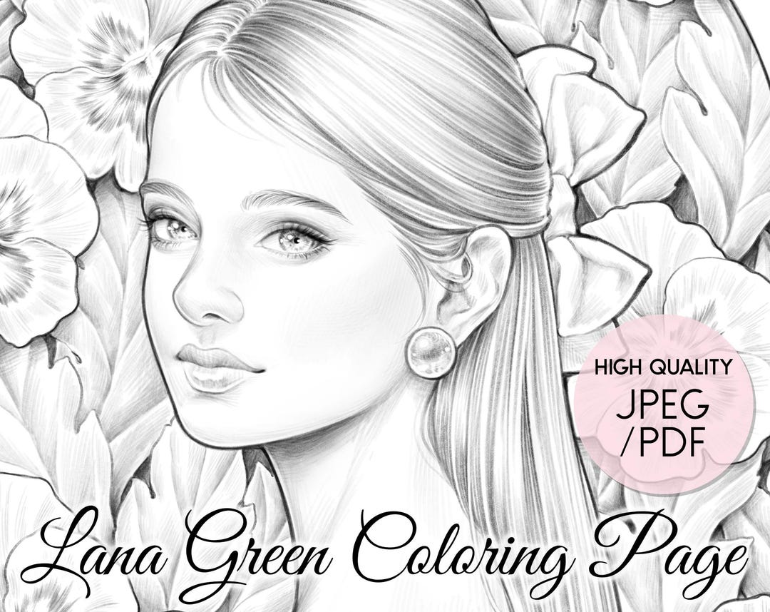 Pearl • Coloring Page for Adults • Grayscale Coloring Page • Instant ...