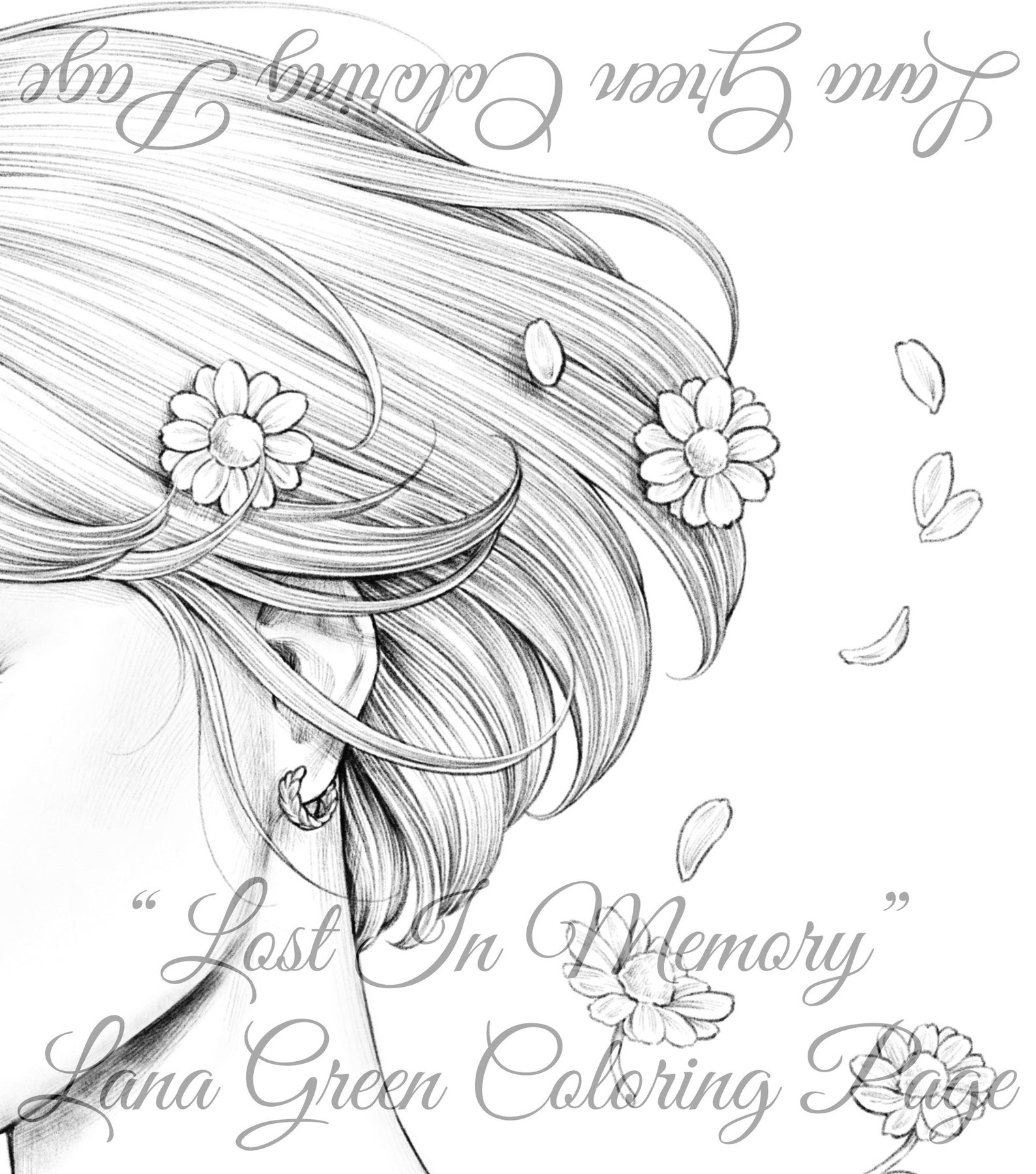 Lost in Memory Coloring Page for Adults Grayscale Coloring - Etsy