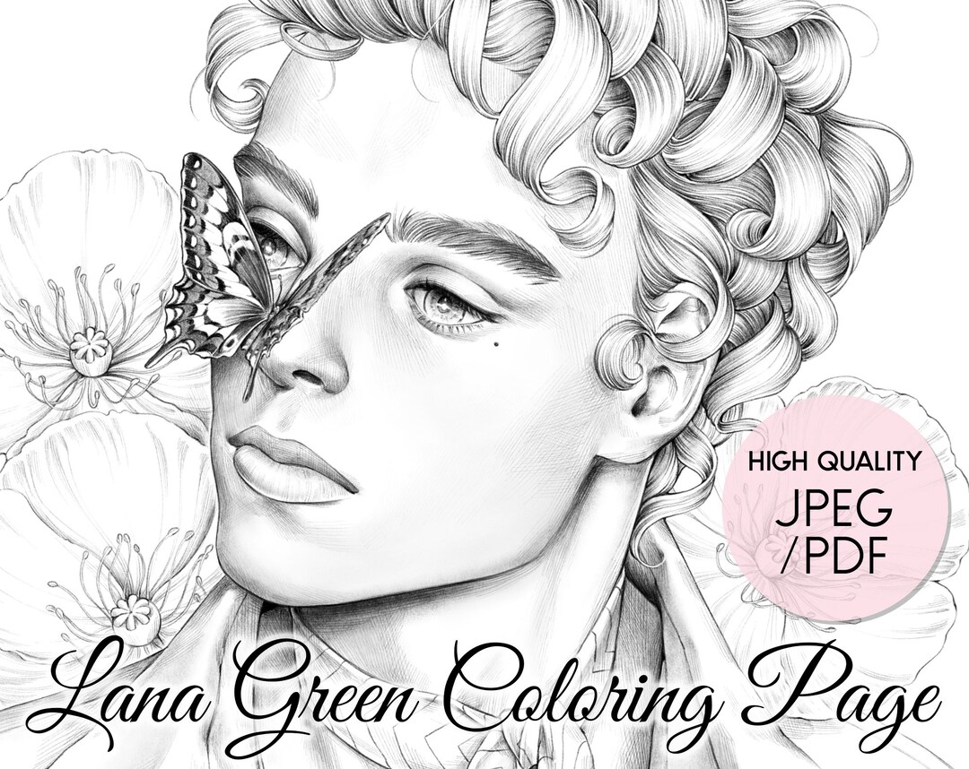 Sleepy Coloring Page for Adults Grayscale Coloring Page Instant ...