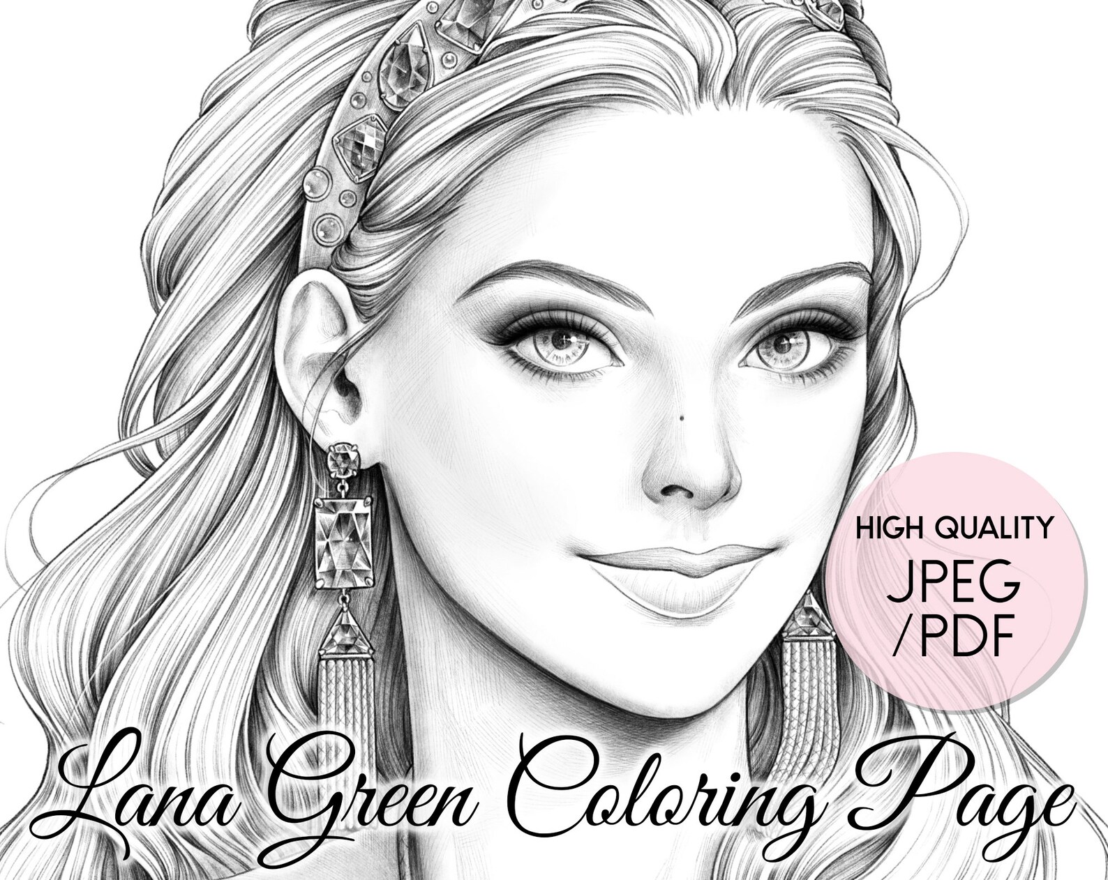 Twinkle • Coloring Page for Adults • Grayscale Coloring Page • Instant ...