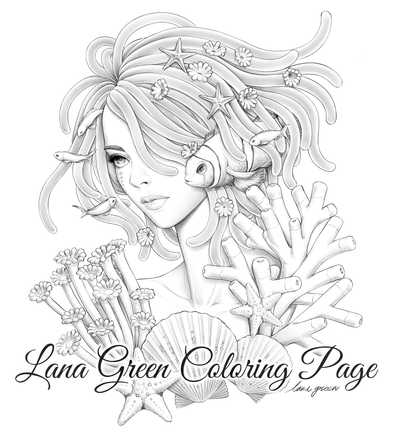 Coraline Coloring Page for Adults Grayscale Coloring Page - Etsy