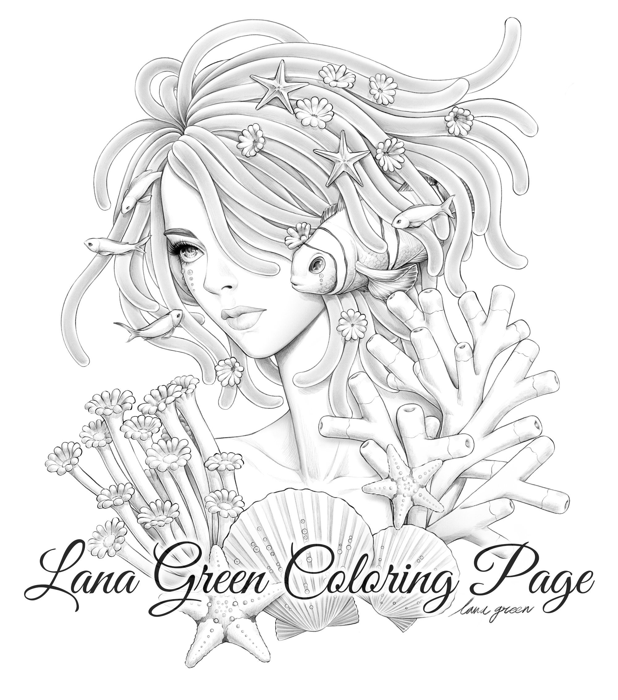 Coraline Coloring Page for Adults Grayscale Coloring Page - Etsy