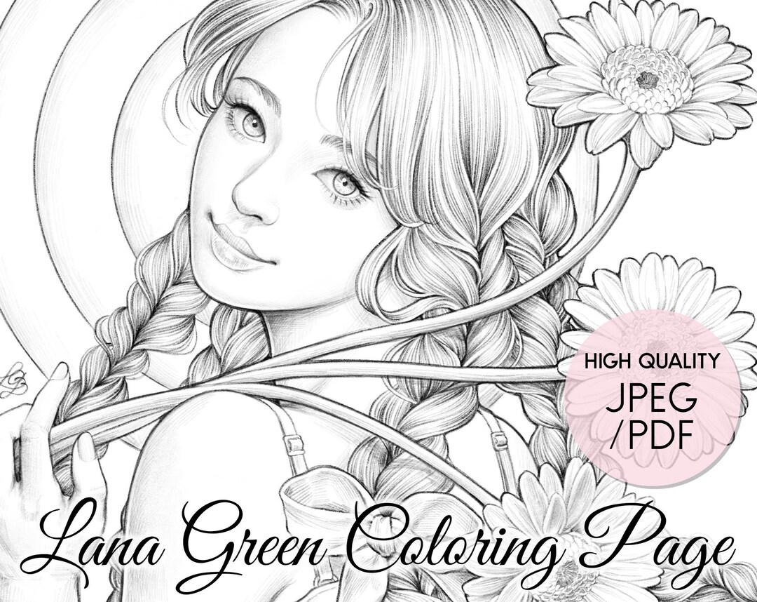Bright • Coloring Page for Adults • Grayscale Coloring Page • Instant ...