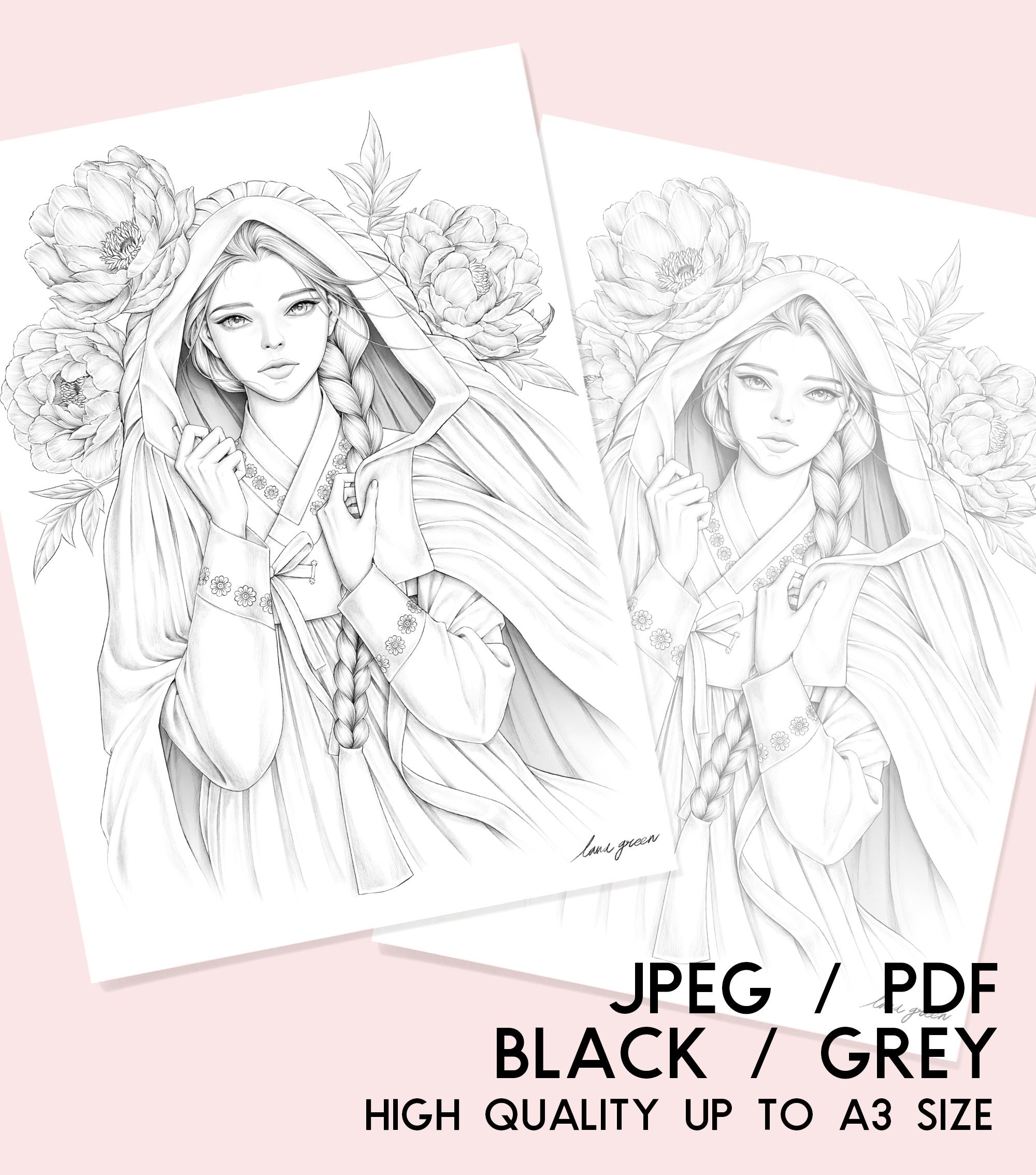 Han Coloring Page for Adults Grayscale Coloring Page - Etsy Canada