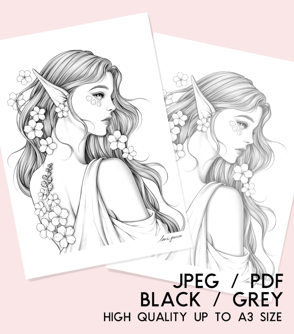 Forget Me Not Coloring Page for Adults Grayscale Coloring - Etsy