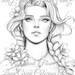 Wind Flower Coloring Page for Adults Grayscale Coloring Page Instant ...