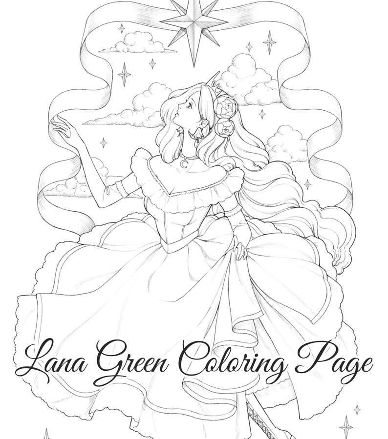 Dawn Princess Line Drawing Coloring Page Coloring Page for - Etsy Canada