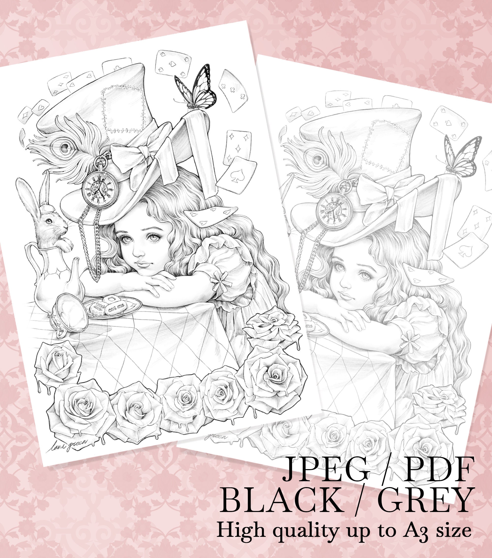 Wonder • Coloring Page for Adults • Grayscale Coloring Page • Instant ...