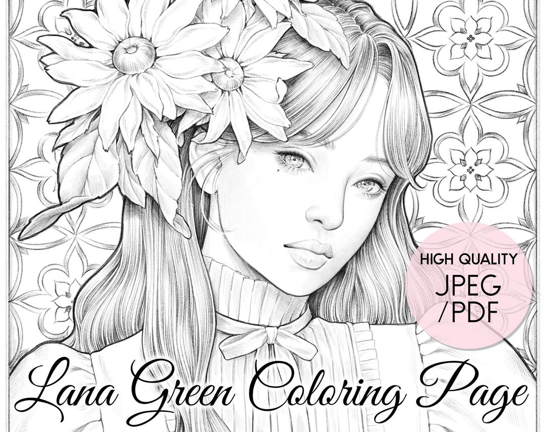 Deep in Summer • Coloring Page for Adults • Grayscale Coloring Page ...