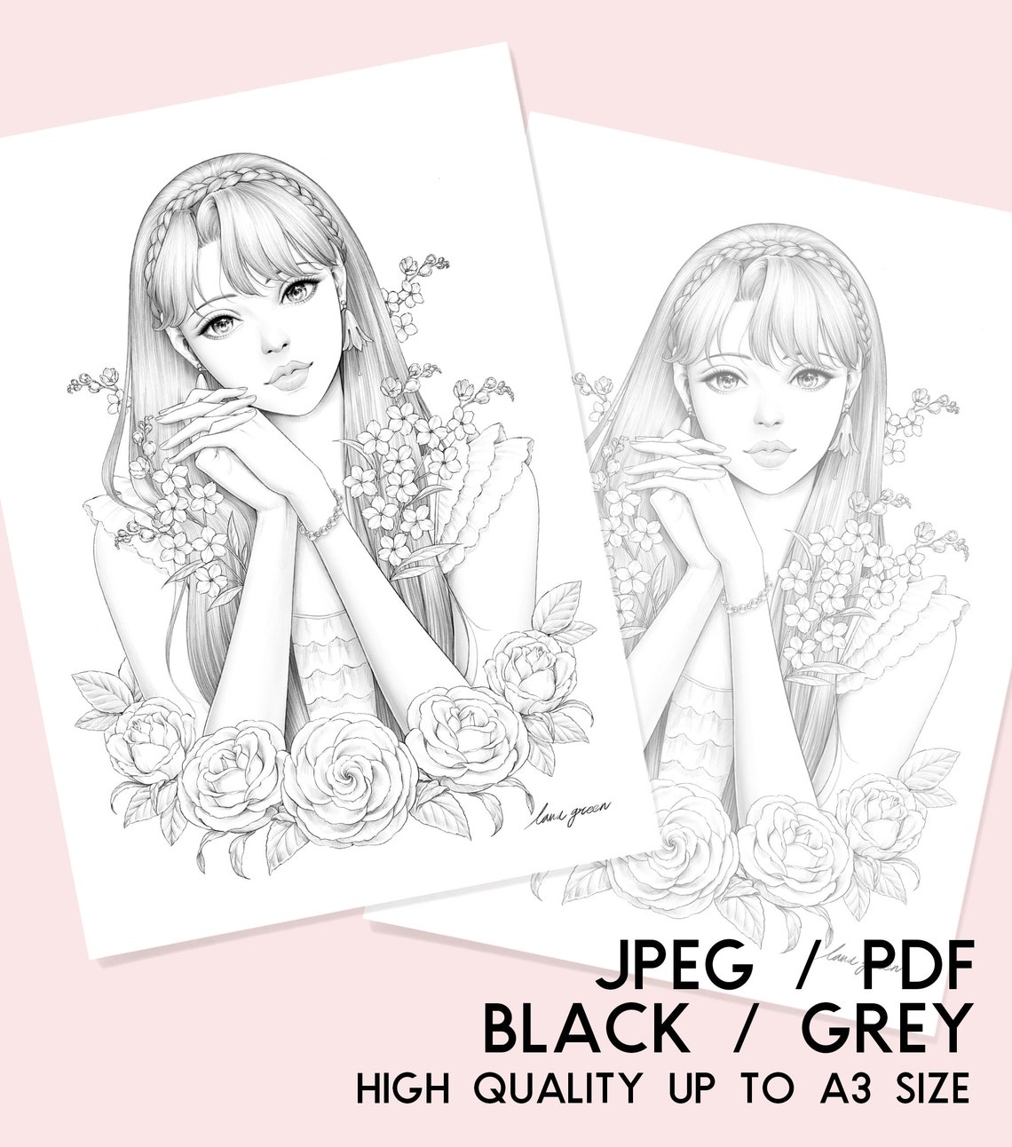 Pure Coloring Page for Adults Grayscale Coloring Page - Etsy