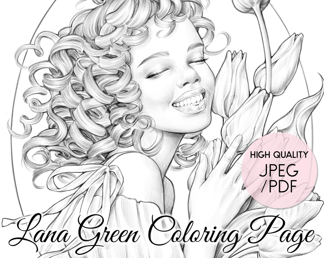 A Bunch of Happiness • Coloring Page for Adults • Grayscale Coloring ...