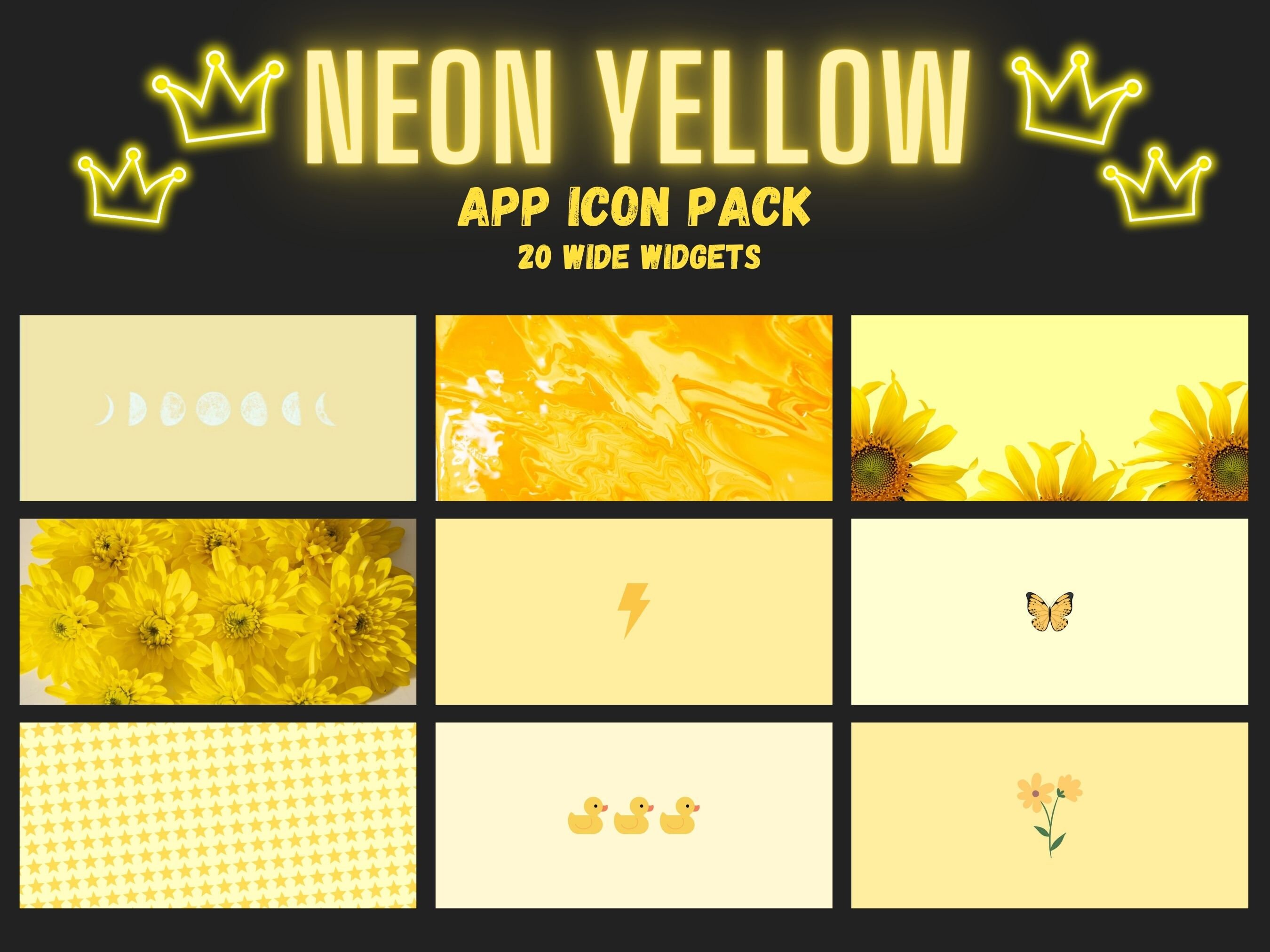 600+ Neon Yellow App Icon Pack - Custom Home Screen - iPhone / iPad ...