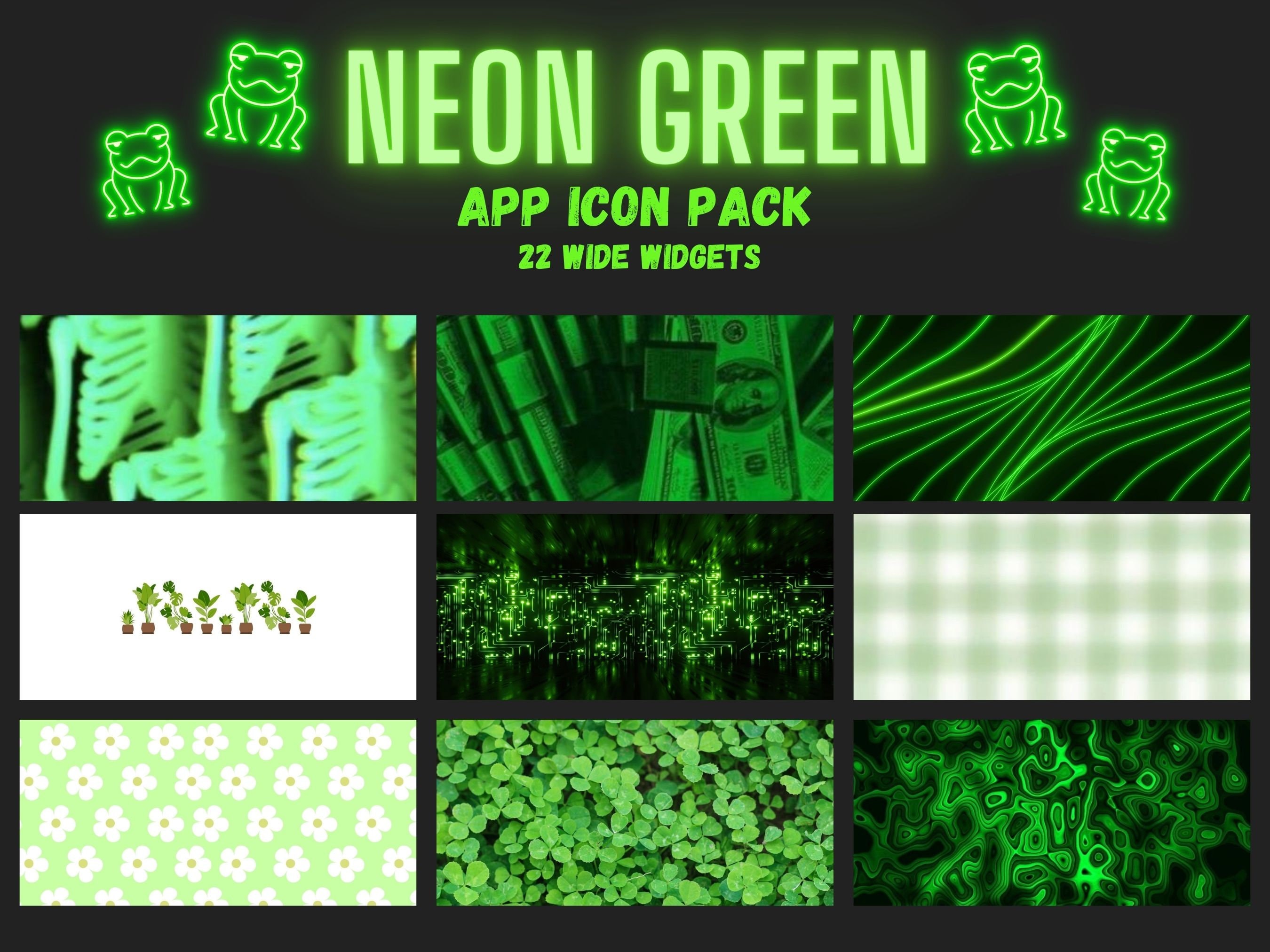 600 Neon Green App Icon Pack Custom Home Screen Iphone / - Etsy