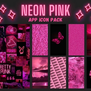 UPDATED 600+ Neon Pink App Icon Pack - Custom Home Screen - iPhone ...