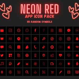 600+ Neon Red App Icon Pack - Custom iPhone Home Screen - iPhone & iPad ...
