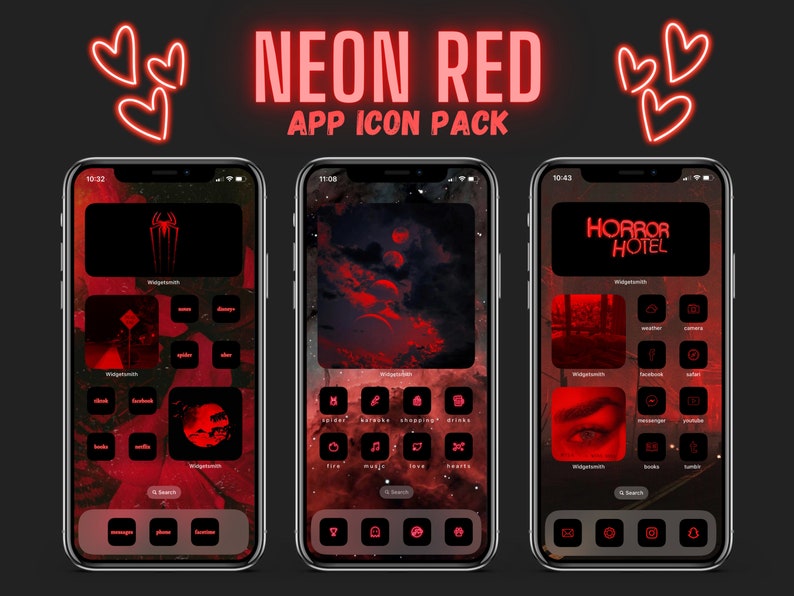 600+ Neon Red App Icon Pack - Custom iPhone Home Screen - iPhone & iPad ...