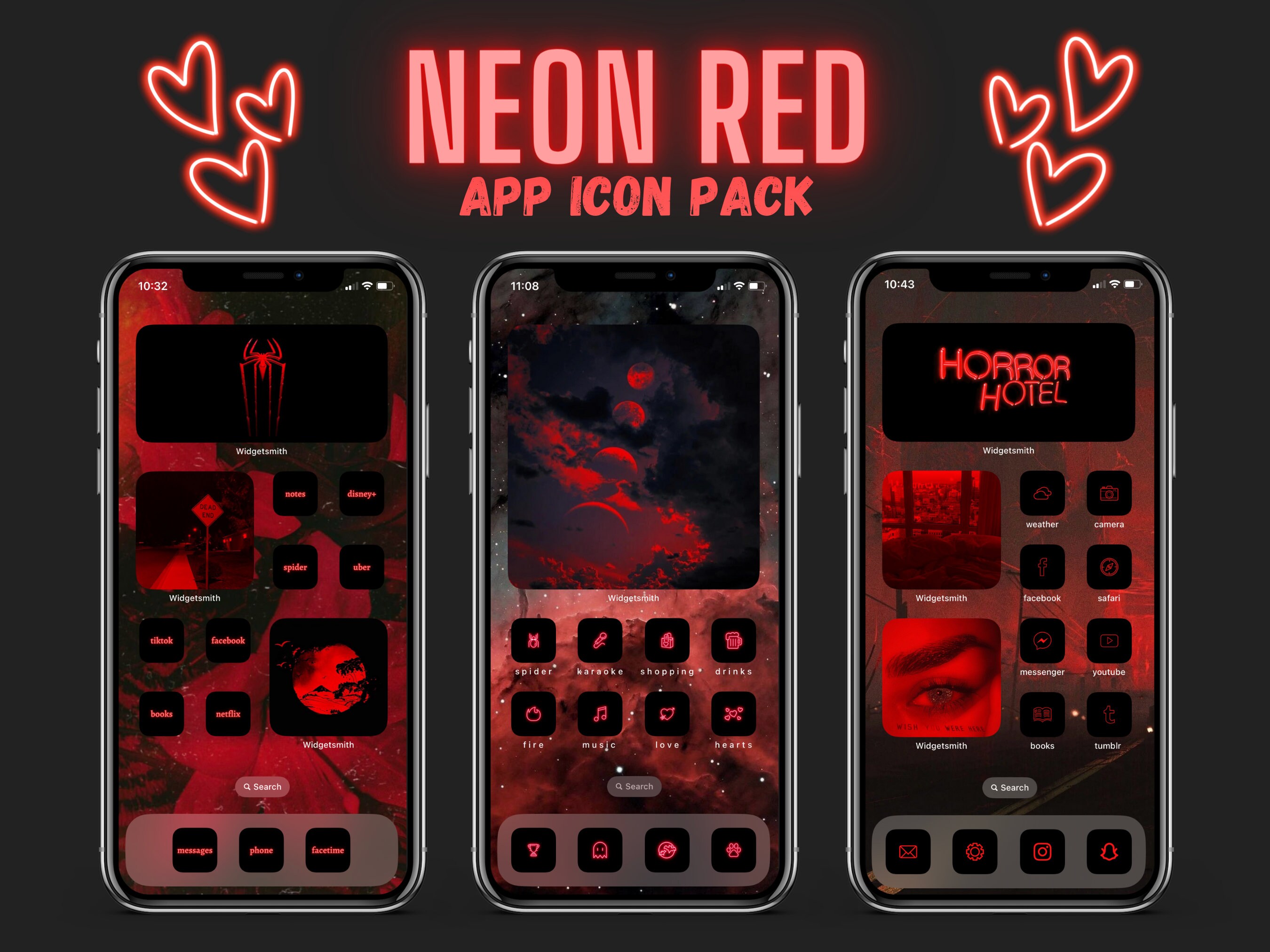 600+ Neon Red App Icon Pack - Custom iPhone Home Screen - iPhone & iPad ...