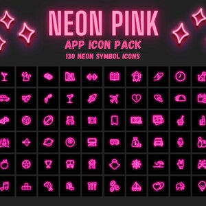 UPDATED 600+ Neon Pink App Icon Pack - Custom Home Screen - iPhone ...