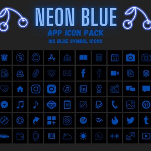 500+ Neon Blue App Icon Pack - Custom iPhone Home Screen - iPhone ...