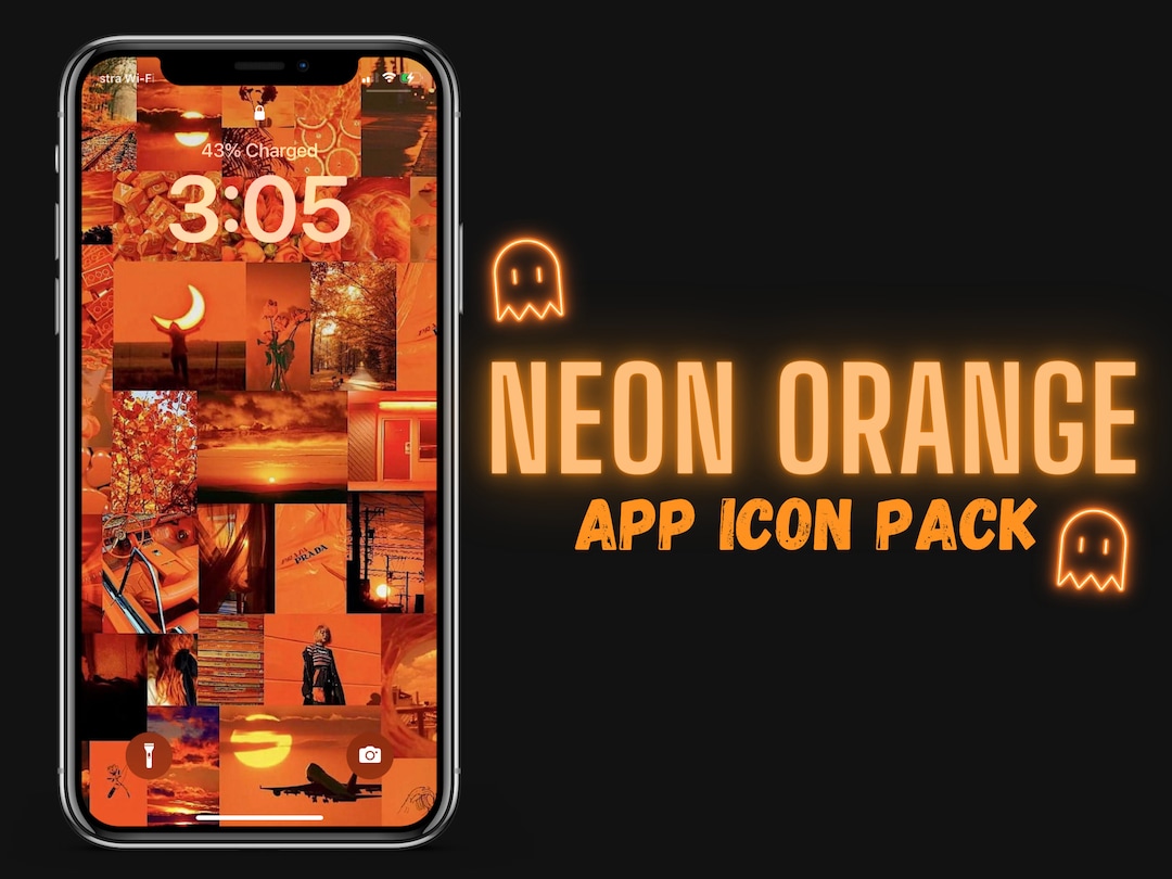 600+ Neon Orange App Icon Pack - Custom Home Screen - iPhone / iPad ...