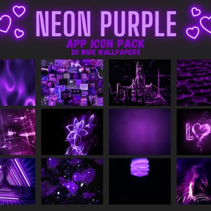 600+ Neon Purple App Icon Pack - Custom Home Screen - iPhone / iPad ...