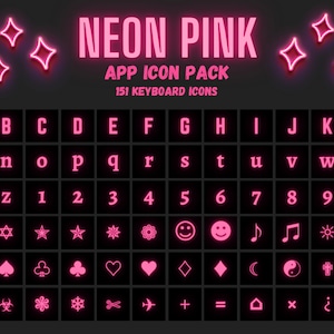 UPDATED 600+ Neon Pink App Icon Pack - Custom Home Screen - iPhone ...