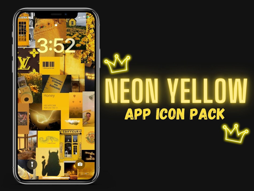 600+ Neon Yellow App Icon Pack - Custom Home Screen - iPhone / iPad ...