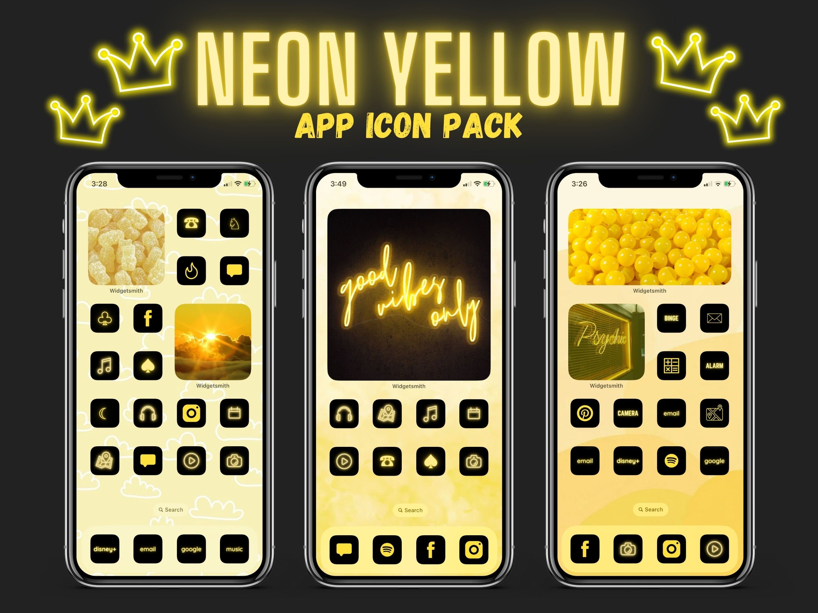 600+ Neon Yellow App Icon Pack - Custom Home Screen - iPhone / iPad ...