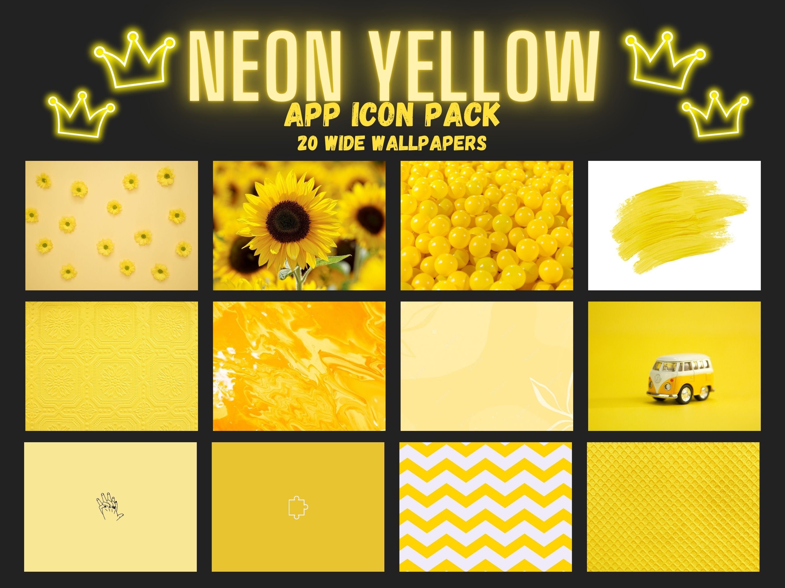 600+ Neon Yellow App Icon Pack - Custom Home Screen - iPhone / iPad ...