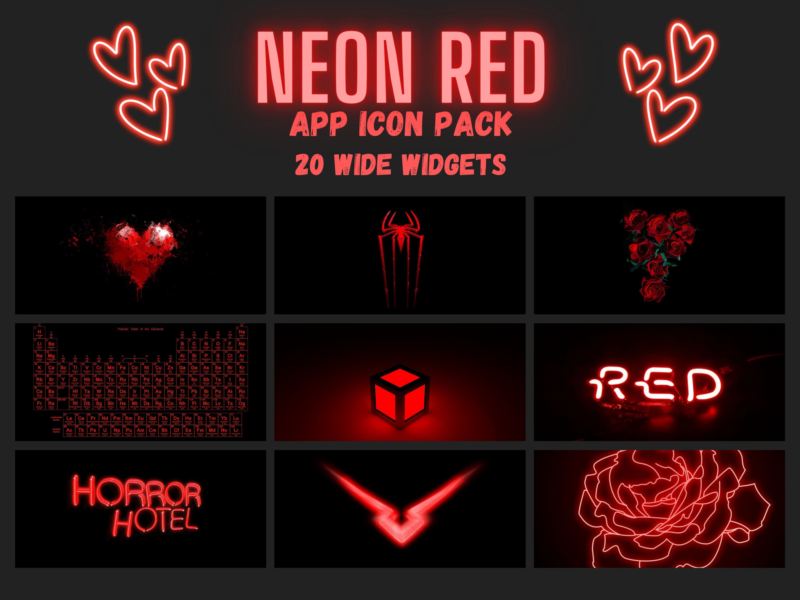 600+ Neon Red App Icon Pack - Custom iPhone Home Screen - iPhone & iPad ...