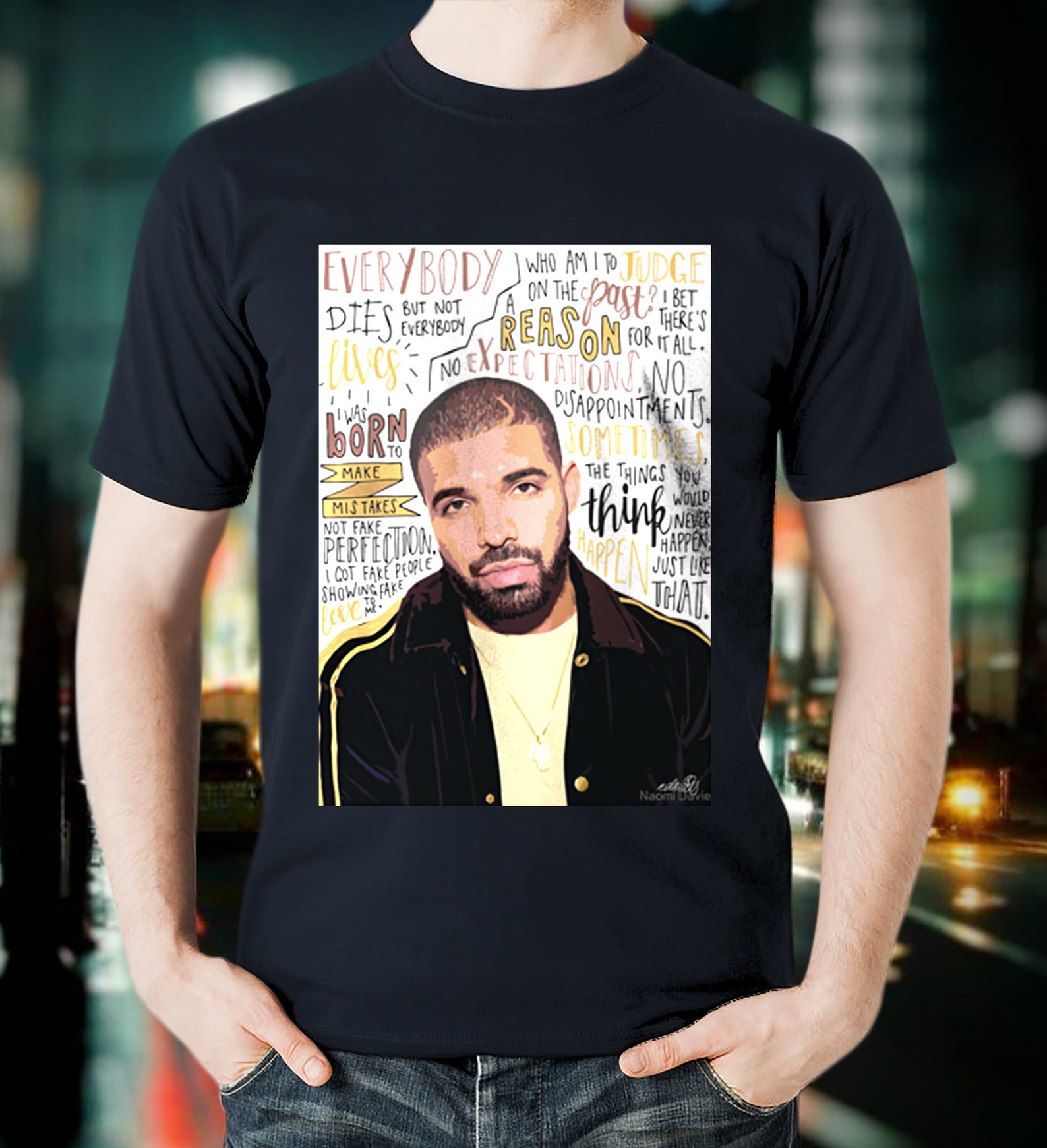 Drake image Hip Hop Rapper Tshirt Vintage design Drake Retro | Etsy