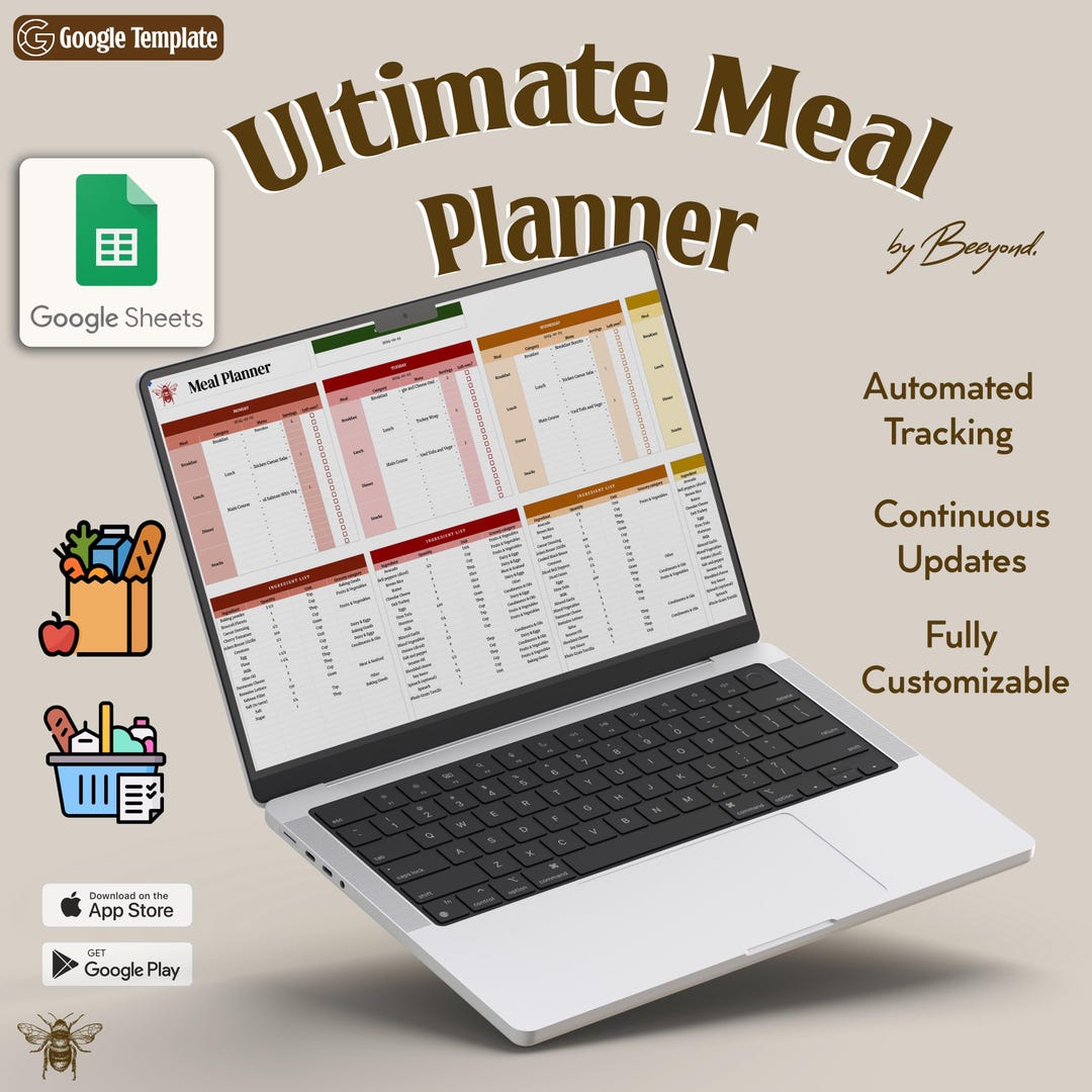 Weekly Meal Planner Google Sheets Recipe Journal Meal Planner Printable ...