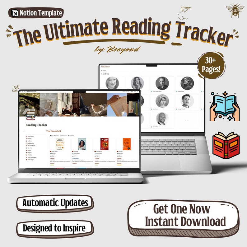 Reading Tracker Notion Template, Book Tracker, Notion Book Organizer, Books Digital Reading ...