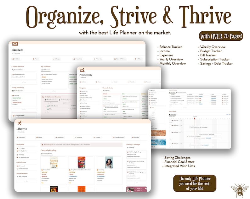 Notion Template Life Planner All in One Notion Template Notion Dashboard Ultimate Notion ...