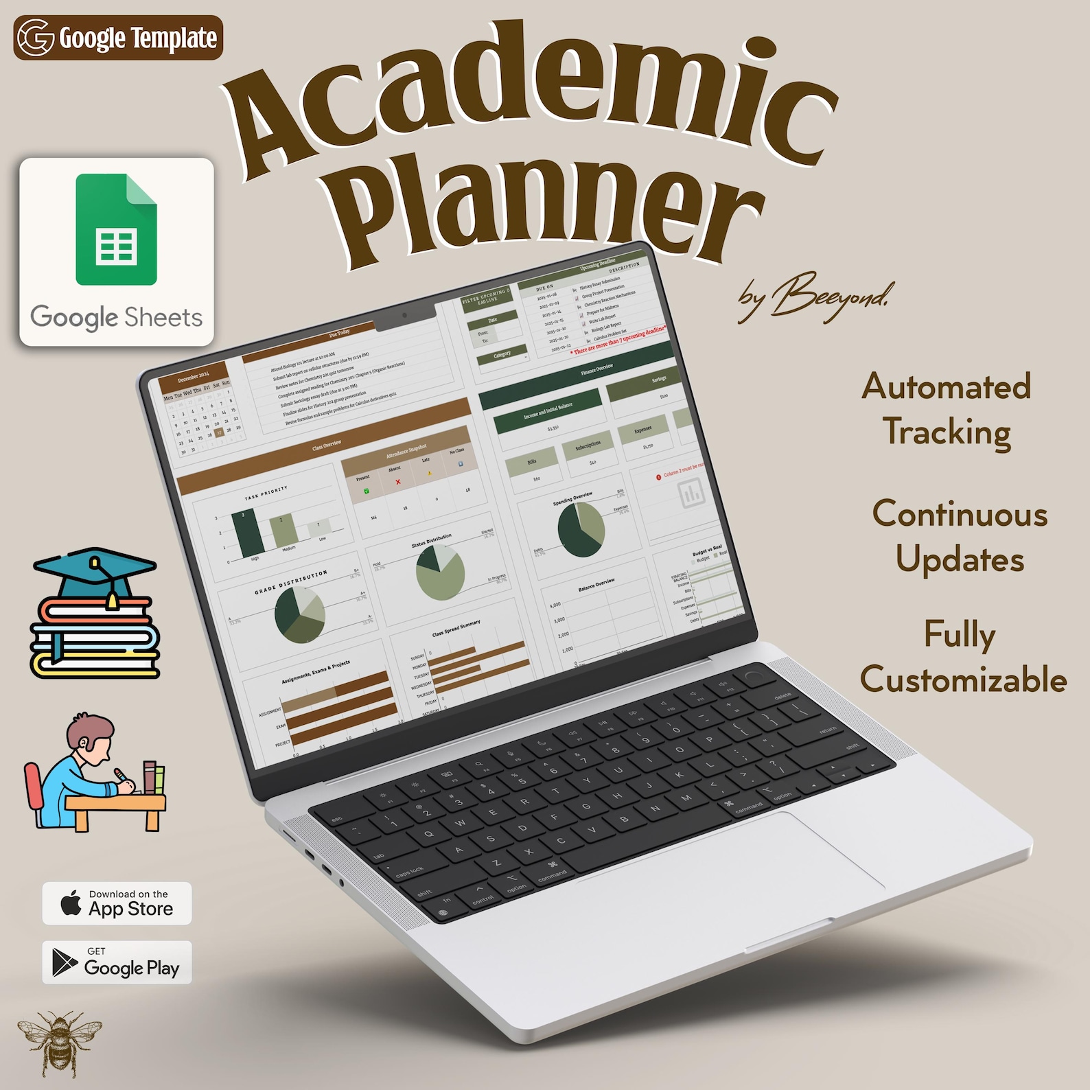 University Planner Spreadsheet Student Template Google Sheets Student ...