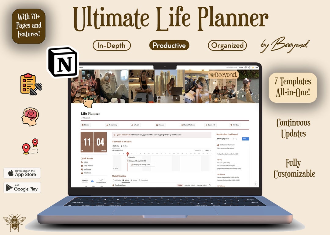 Notion Template Life Planner All in One Notion Template Notion - Etsy