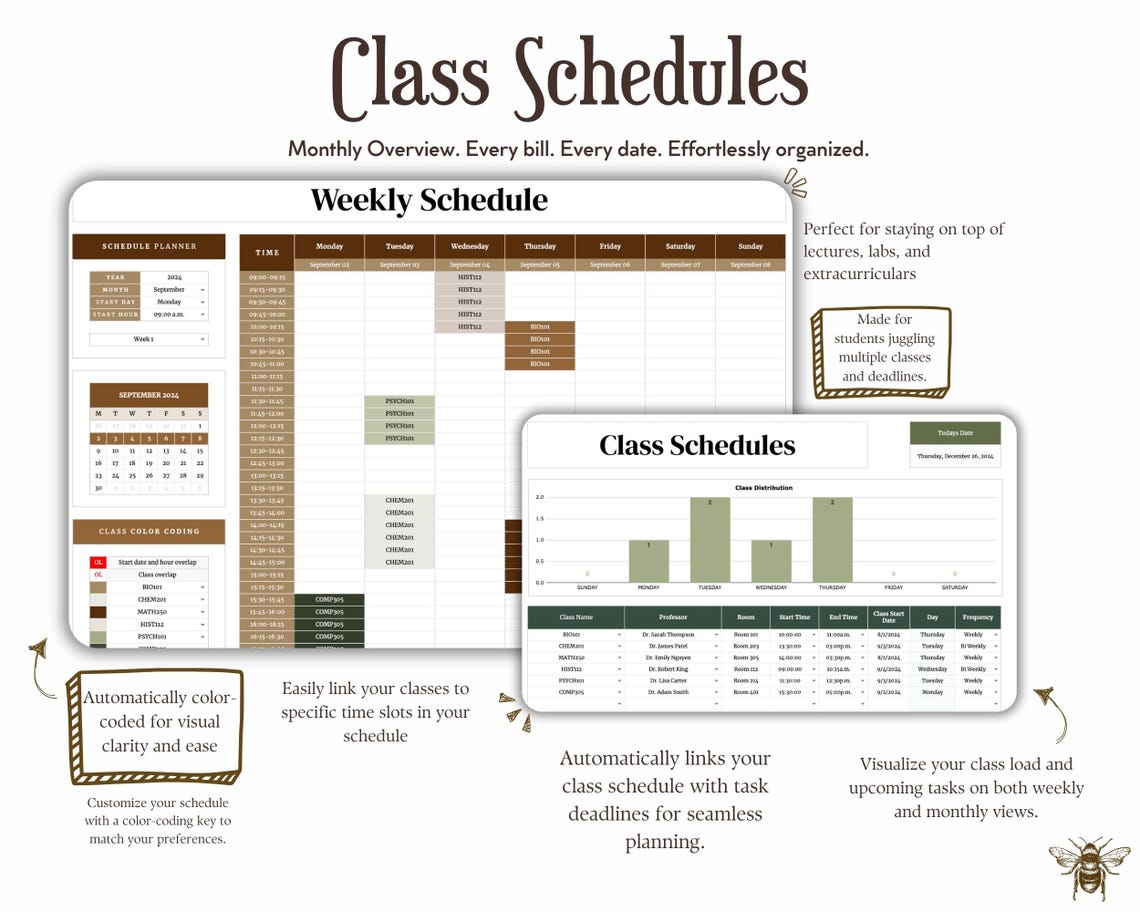 University Planner Spreadsheet Student Template Google Sheets Student ...