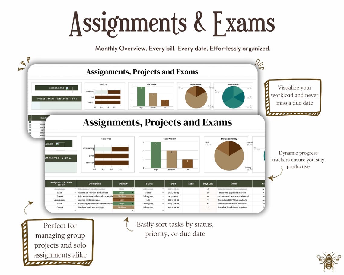 University Planner Spreadsheet Student Template Google Sheets Student ...