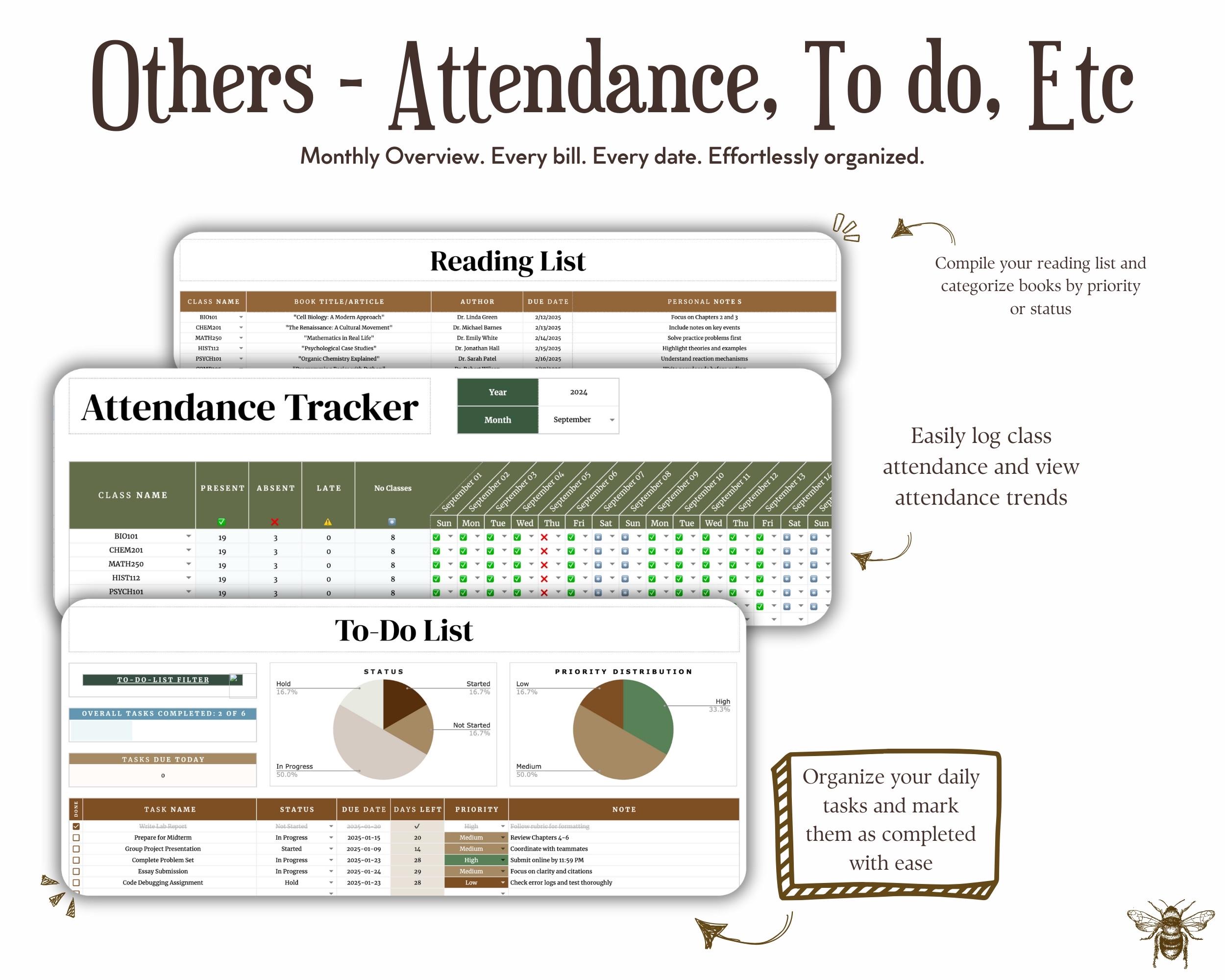 University Planner Spreadsheet Student Template Google Sheets Student ...