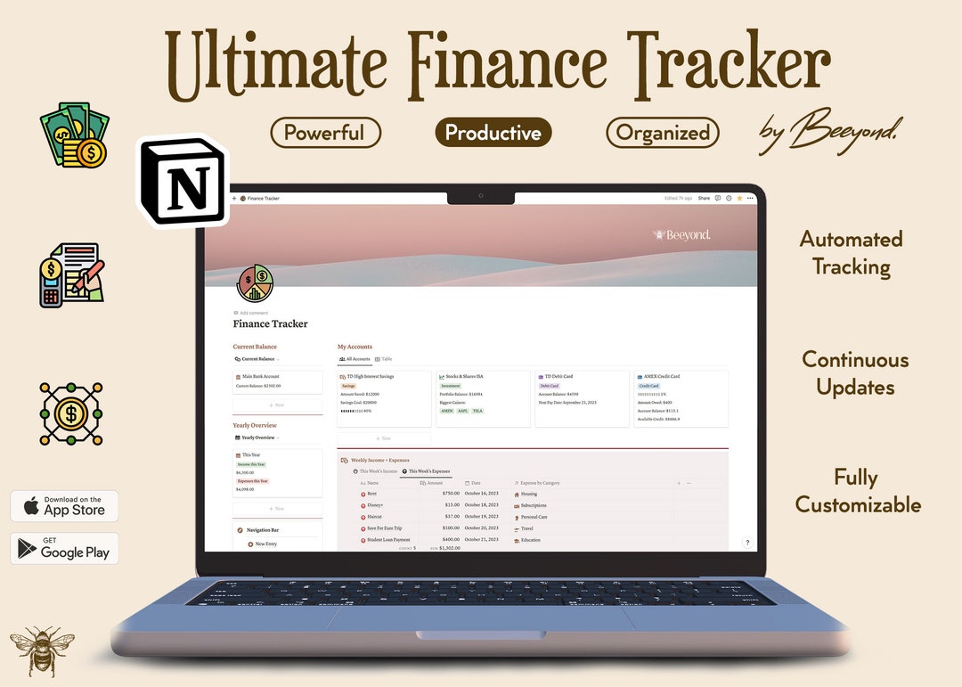 Notion Template Personal Finance Tracker Budget Tracker Income Expense ...
