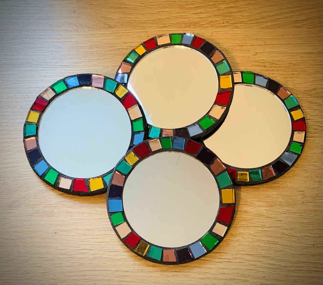 Mosaic Mirror Coaster Set (4) - Etsy