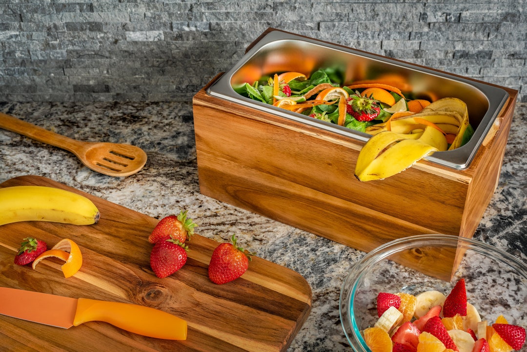 Kitchen Compost Bin 1.6 Gal Smell-proof, Rust-proof Countertop Compost ...