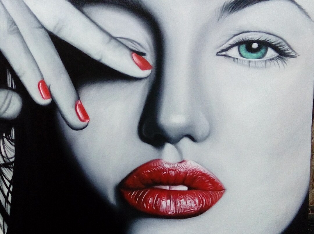 Large Portrait, Scream Painting. Contemporary Abstract Art, ACRYLIC Oil ...