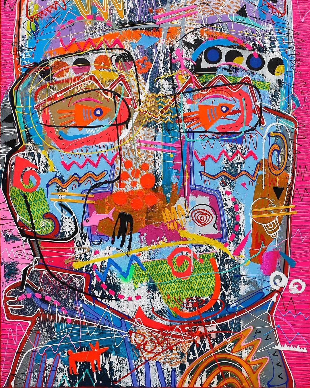 Colourful Abstract Pop Art, Original Acrylic Contemporary Painting ...