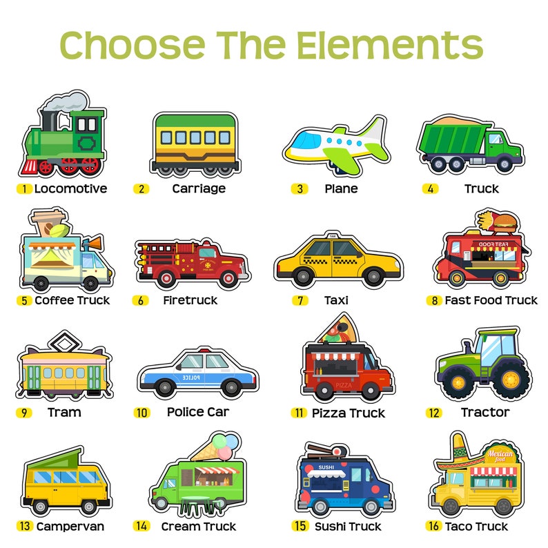 Custom Wooden Toy Cars Name Puzzle Pattern Food Truck Montessori ...