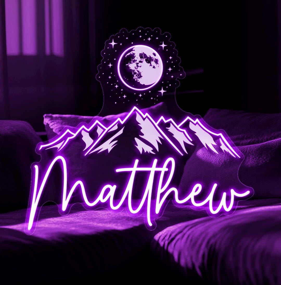 Mountain Forest Nature Adventure Neon Sign LED Light Custom Name Sign ...